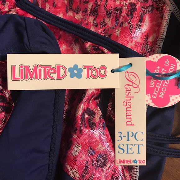 Limited Too | Swim | Limited Too 3 Pc Rashguard Bikini Girls Sz 45 ...